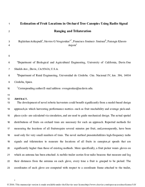 (PDF) Estimation of fruit locations in orchard tree canopies using ...