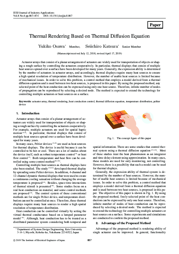 (PDF) Thermal Rendering Based on Thermal Diffusion Equation