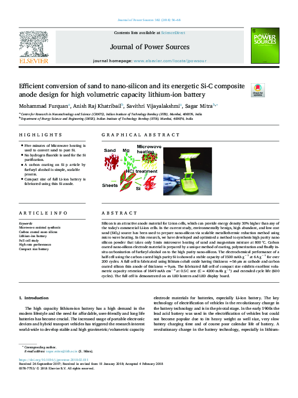 (PDF) Efficient conversion of sand to nano-silicon and its energetic Si ...