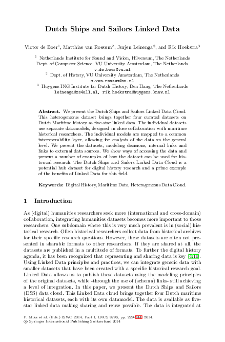 (PDF) Dutch Ships and Sailors Linked Data
