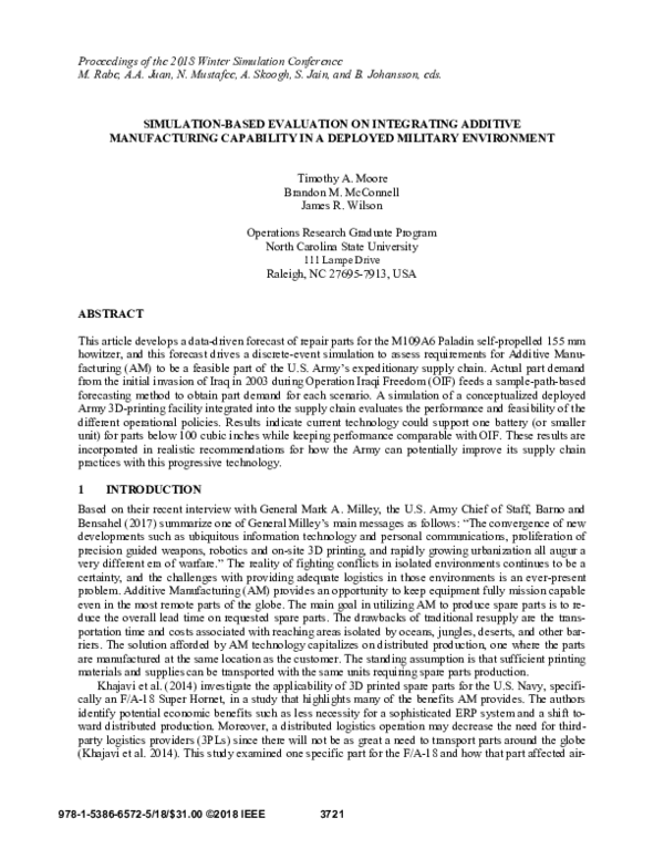 Pdf Simulation Based Evaluation On Integrating Additive Manufacturing
