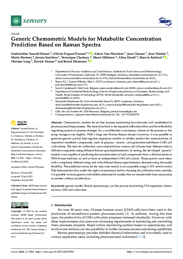 (PDF) Generic Chemometric Models for Metabolite Concentration ...