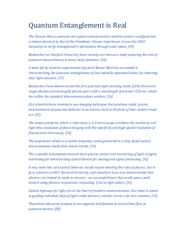 (PDF) Quantum Entanglement is Real | George Rajna - Academia.edu