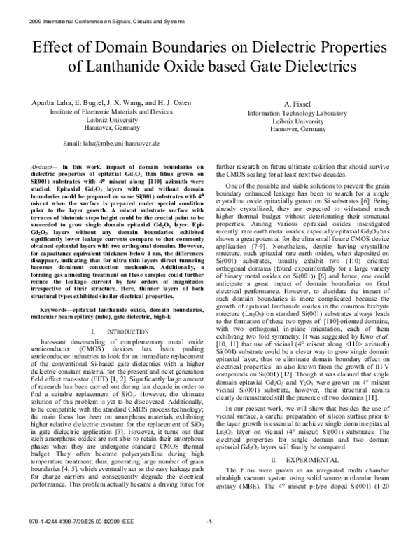 (PDF) Effect of domain boundaries on dielectric properties of ...