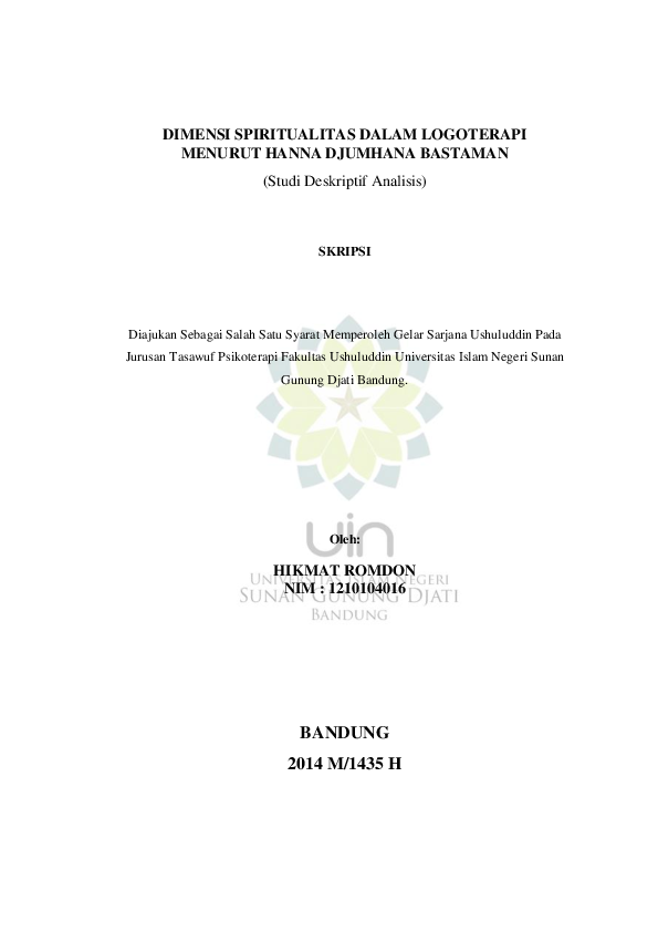 (PDF) Dimensi Spiritualitas dalam Logoterapi menurut Hanna Djumhana Bastaman: Studi Deskriptif ...