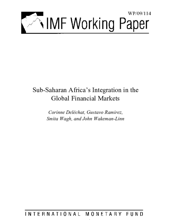 (PDF) Sub-Saharan Africa's Integration in the Global Financial Markets