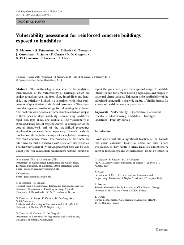 (PDF) Vulnerability assessment for reinforced concrete buildings ...