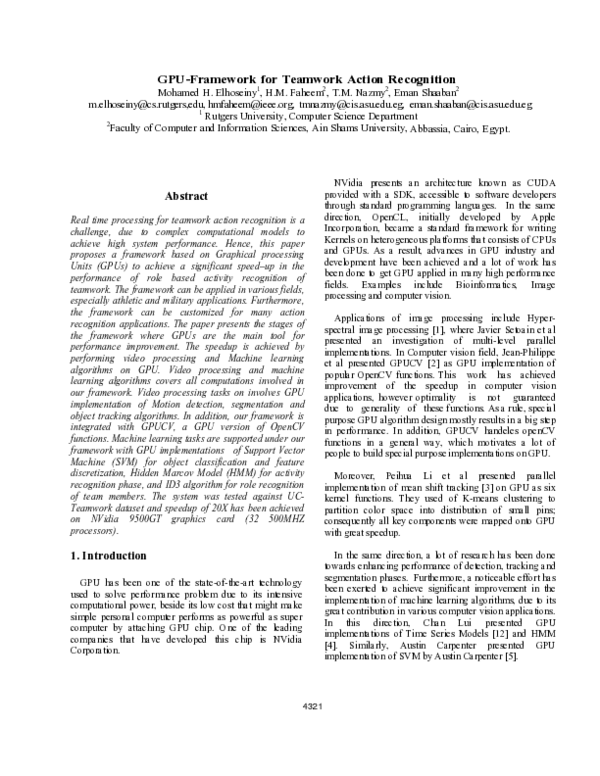 (PDF) GPU-Framework for Teamwork Action Recognition