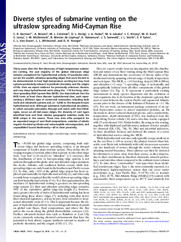 (PDF) Diverse styles of submarine venting on the ultraslow spreading ...