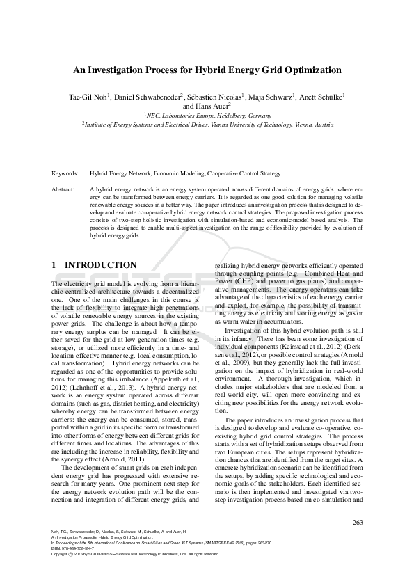 (PDF) An Investigation Process for Hybrid Energy Grid Optimization | Anett Schuelke - Academia.edu