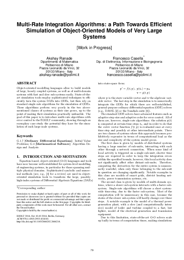(PDF) Multi-rate integration algorithms