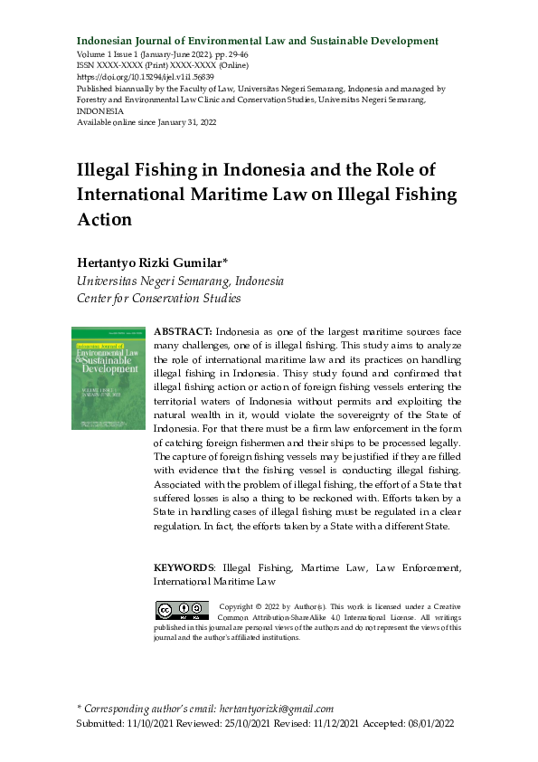 (PDF) Illegal Fishing in Indonesia and the Role of International ...