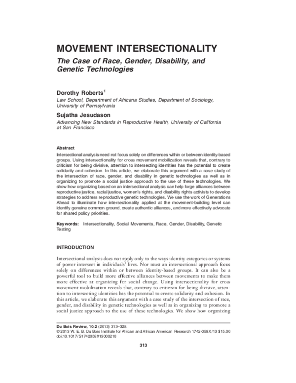 (PDF) Movement Intersectionality