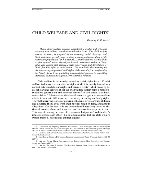 (PDF) Child Welfare and Civil Rights