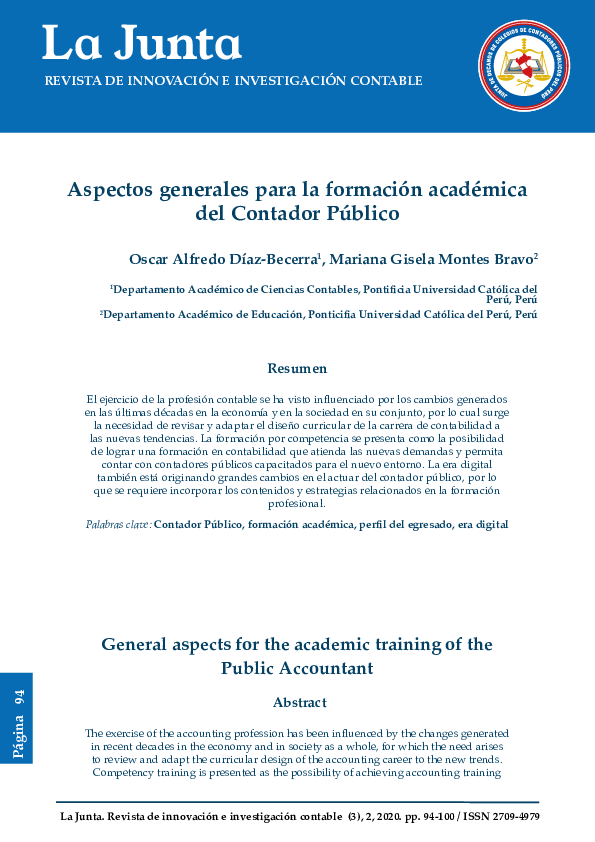 (PDF) Aspectos generales para la formación académica del Contador Público