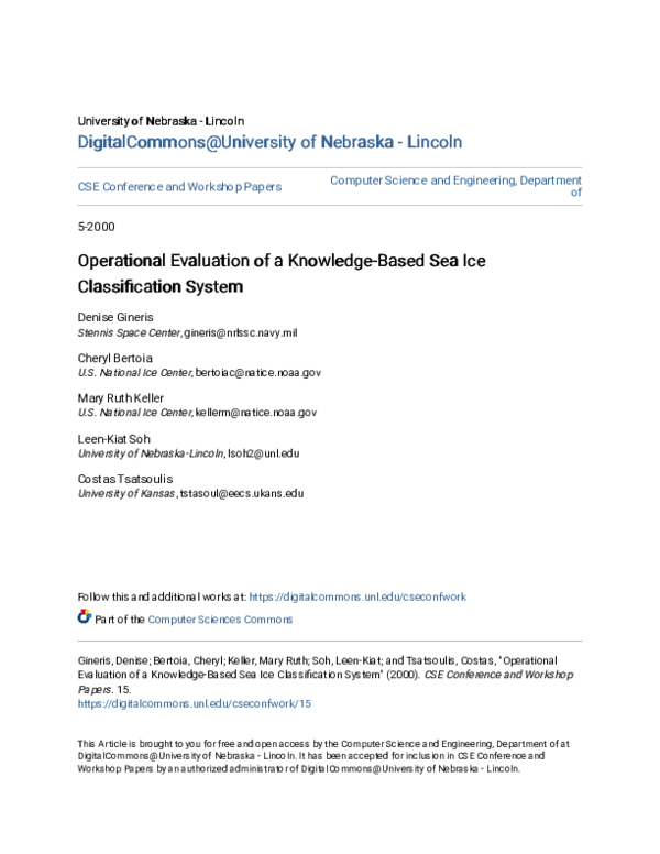 (PDF) Operational Evaluation of a Knowledge-Based Sea Ice ...