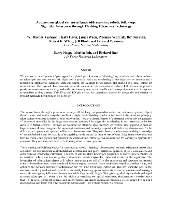 (PDF) Autonomous global sky surveillance with real-time robotic follow ...