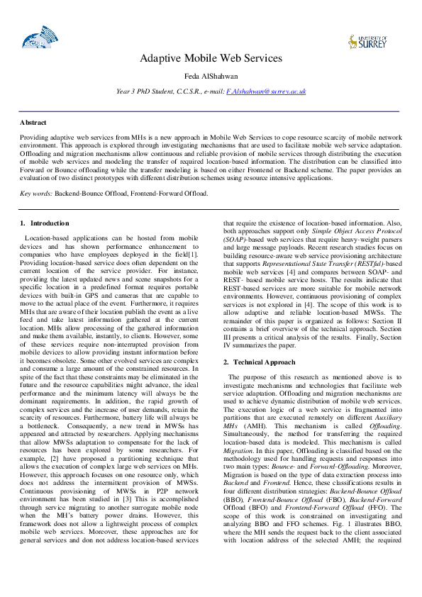 (PDF) Adaptive Mobile Web Services