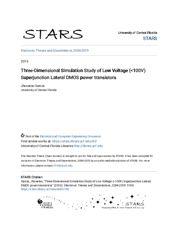 (PDF) Three-Dimensional Simulation Study of Low Voltage