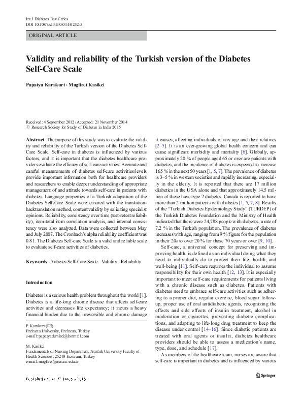 (PDF) Validity and Reliability of Turkish Version of the CDDUX Health Related Quality of Life Scale