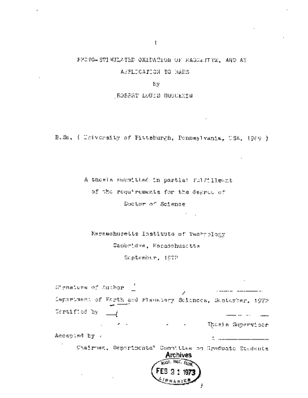 (PDF) Photo-Stimulated Oxidation of Magnetite and an Application to Mars
