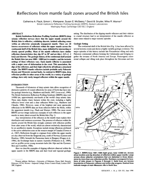 (PDF) Reflections from mantle fault zones around the British Isles