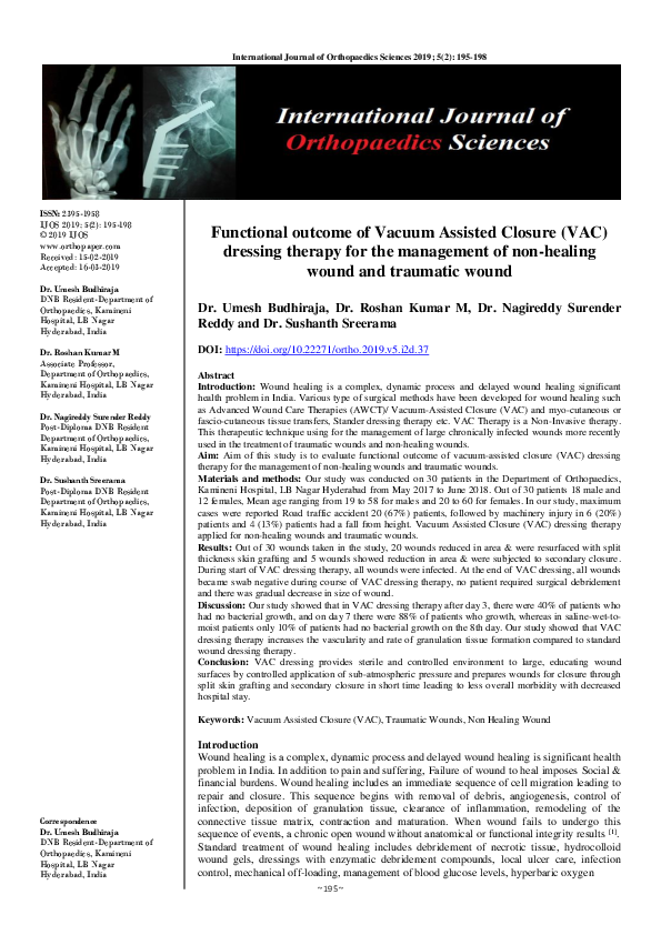 (PDF) Vacuum assited wound closure and normal saline dressing in ...