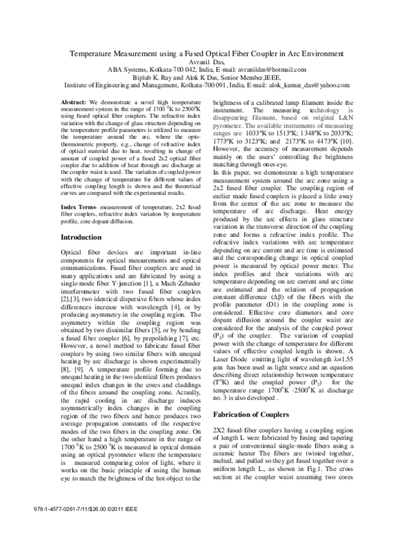(PDF) Temperature measurement using a fused optical fiber coupler in ...