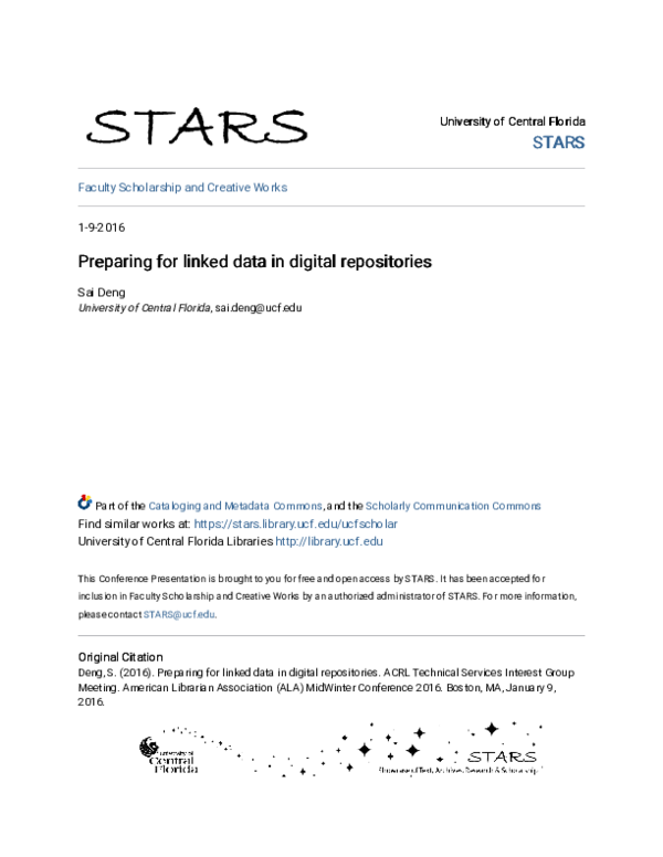(PDF) Preparing for linked data in digital repositories