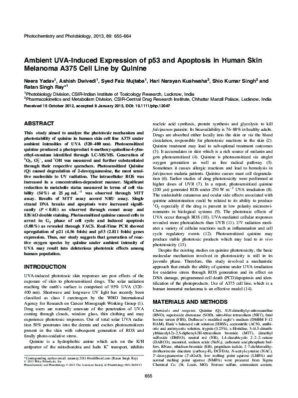 (PDF) Ambient UVA-Induced Expression of p53 and Apoptosis in Human Skin ...