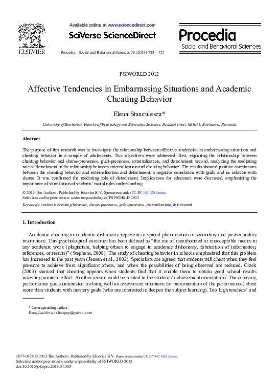 (PDF) Affective Tendencies in Embarrassing Situations and Academic ...