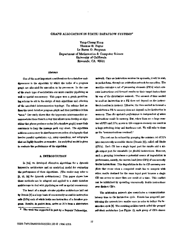 (PDF) Graph allocation in static dataflow systems