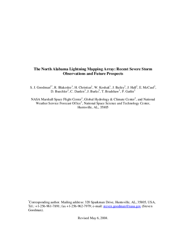 (PDF) The North Alabama Lightning Mapping Array: Recent severe storm observations and future ...