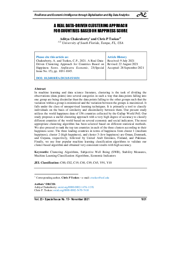 Pdf A Real Data Driven Clustering Approach For Countries Based On