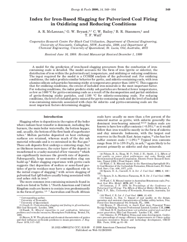 (PDF) Index for Iron-Based Slagging for Pulverized Coal Firing in ...