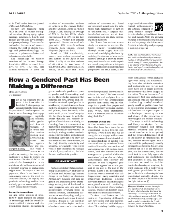 (PDF) How a Gendered Past Has Been Making a Difference