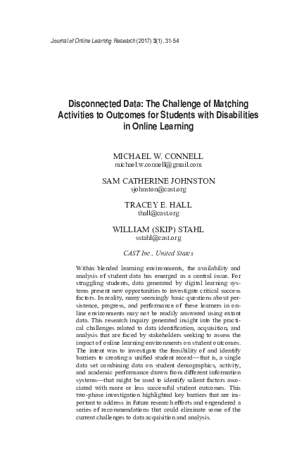 (PDF) Disconnected Data: The Challenge of Matching Activities to ...