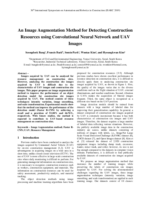 (PDF) An Image Augmentation Method for Detecting Construction Resources ... (PDF) An Image Augmentation Method for Detecting Construction Resources ...