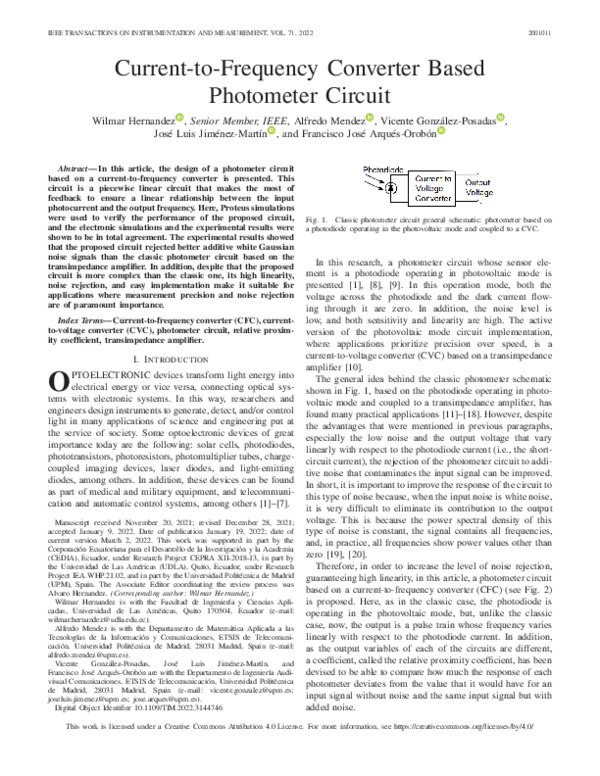 Pdf Current To Frequency Converter Based Photometer Circuit
