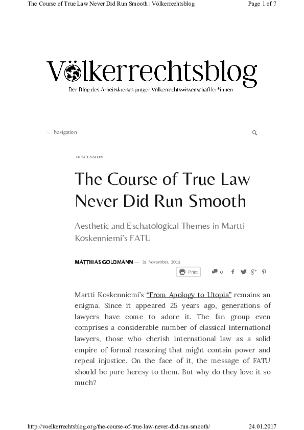(PDF) The Course of True Law Never Did Run Smooth: Aesthetic and ...