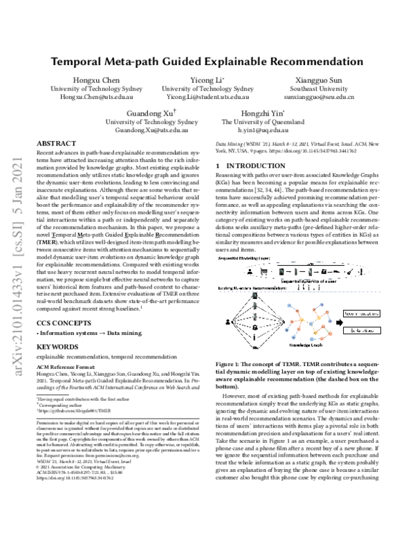 (PDF) Temporal Meta-path Guided Explainable Recommendation