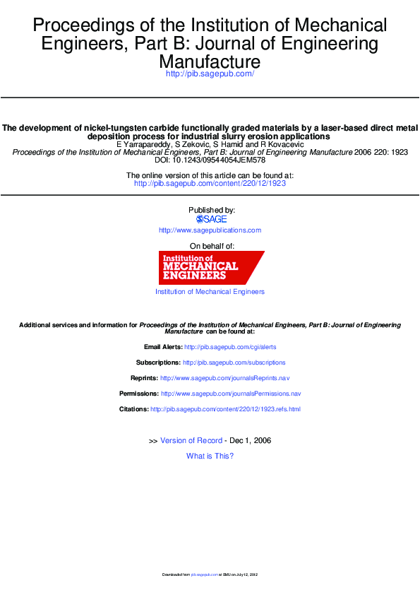(PDF) The development of nickel-tungsten carbide functionally graded materials by a laser-based ...