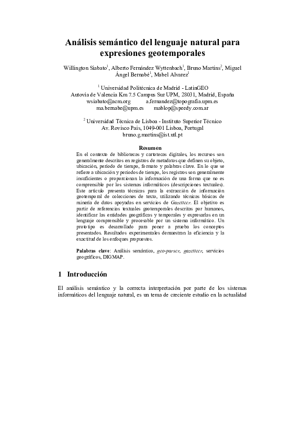 (PDF) Análisis semántico del lenguaje natural para expresiones geotemporales | Mabel Alvarez ...