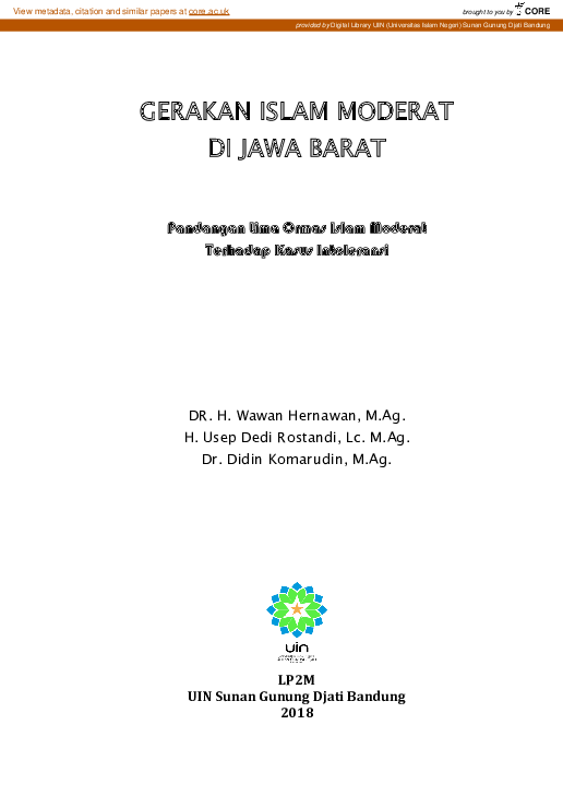 (PDF) Gerakan Islam Moderat di Jawa Barat