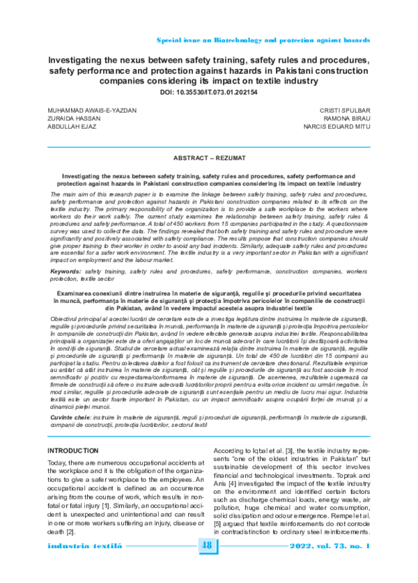 (PDF) Investigating the nexus between safety training, safety rules and ...