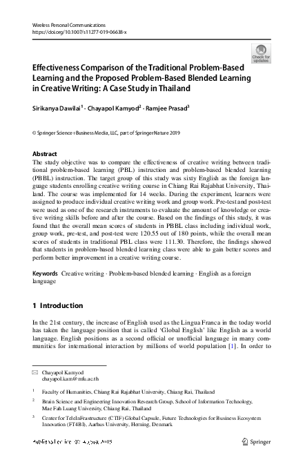 (PDF) Effectiveness Comparison of the Traditional Problem-Based Learning and the Proposed ...