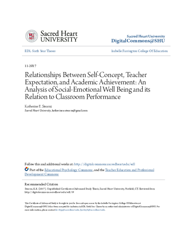 (PDF) Relationships Between Self-Concept, Teacher Expectation, and Academic Achievement: An ...