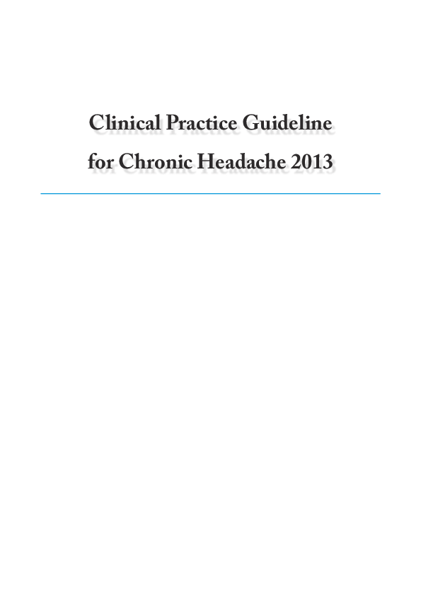 (PDF) Clinical practice guideline for chronic headache 2013