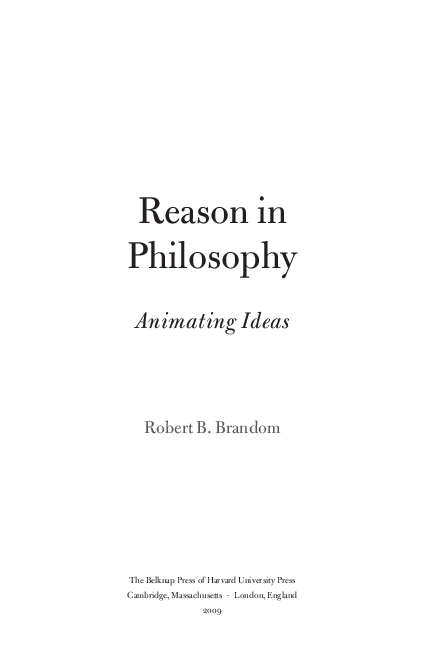 (PDF) Reason in Philosophy