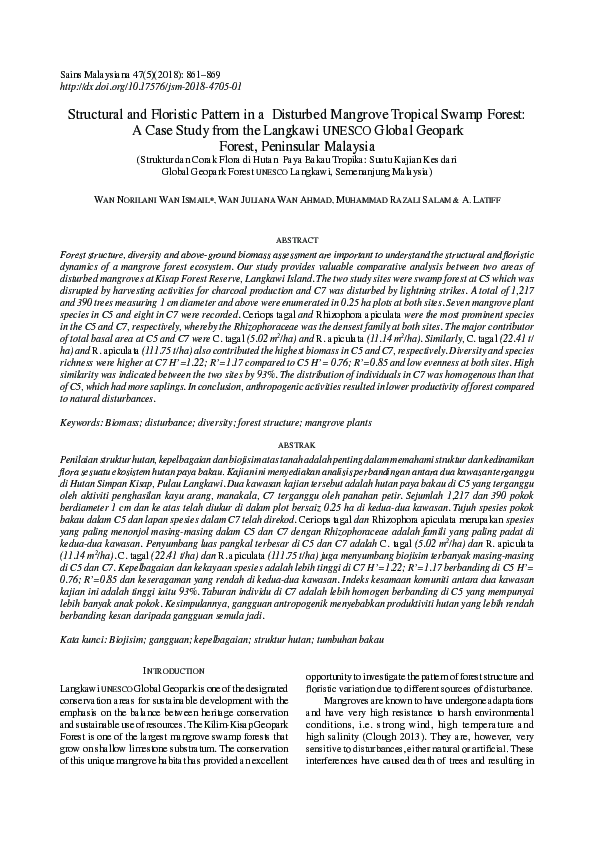 (PDF) Mangrove Ecosystem Dynamics in Disturbed Areas